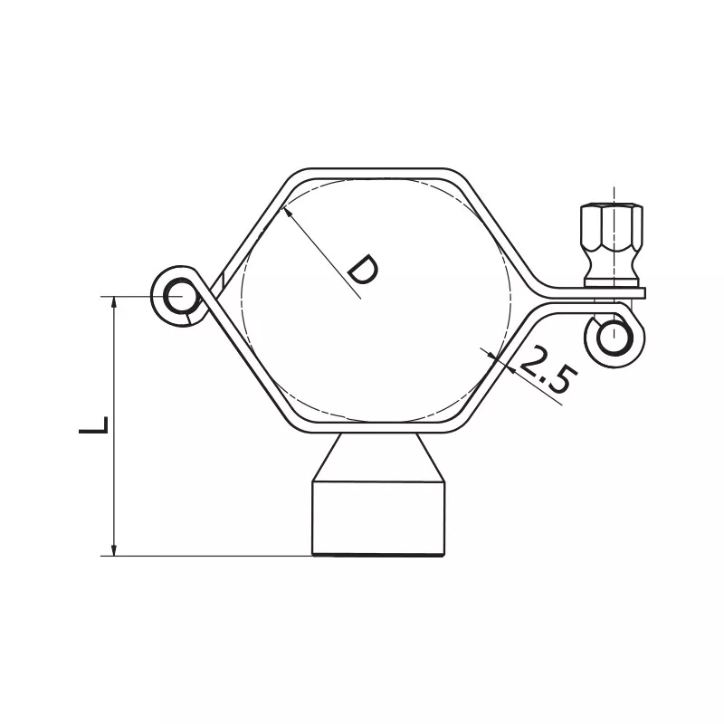 Screwing SMS hinged pipe holder made of 304 stainless steel : SOFRA INOX