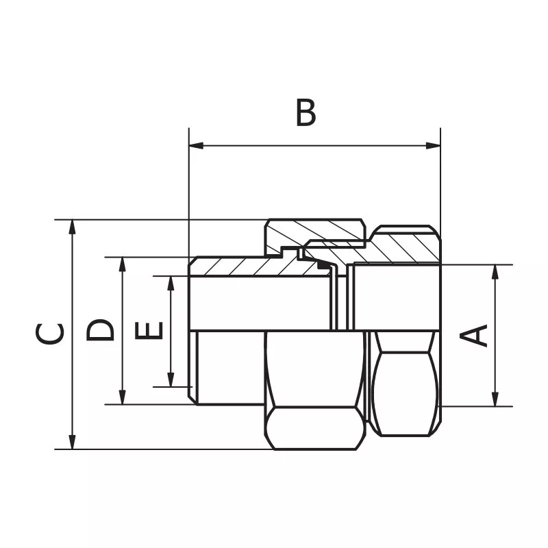 Double seal union - Female BW - Hexagonal nut - Gas thread - T Series ...