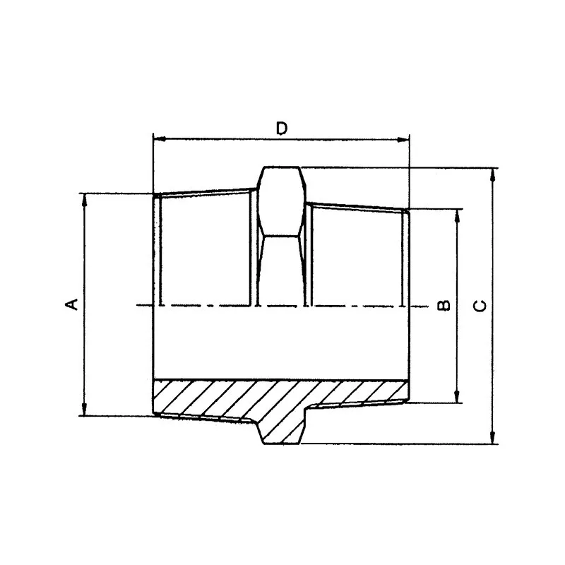 Molded male reducer - Gas thread - stainless steel 316 - Piping ...