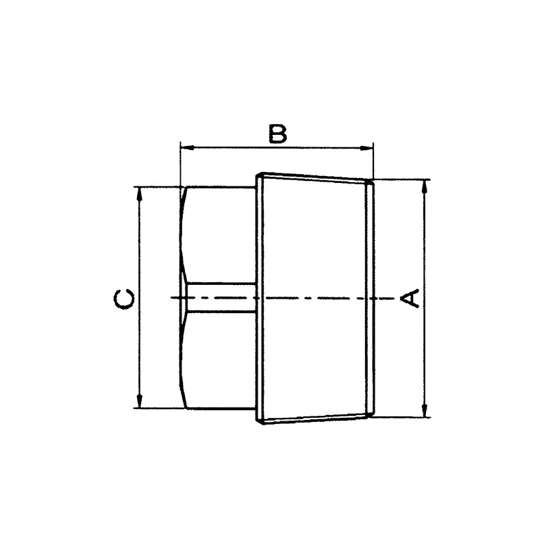 Square head male cap - gas thread - 316L - SOFRA-INOX