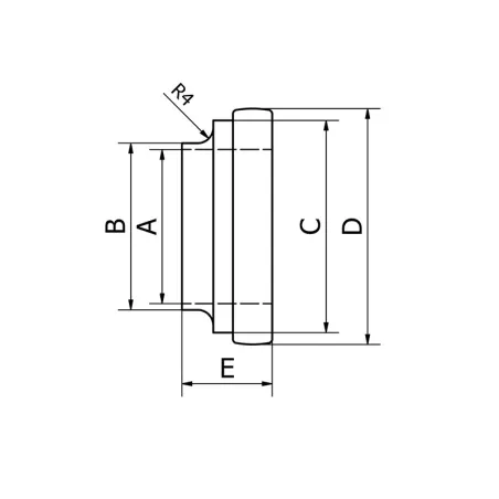 SMS standard plain part without groove for 4-piece aseptic connection