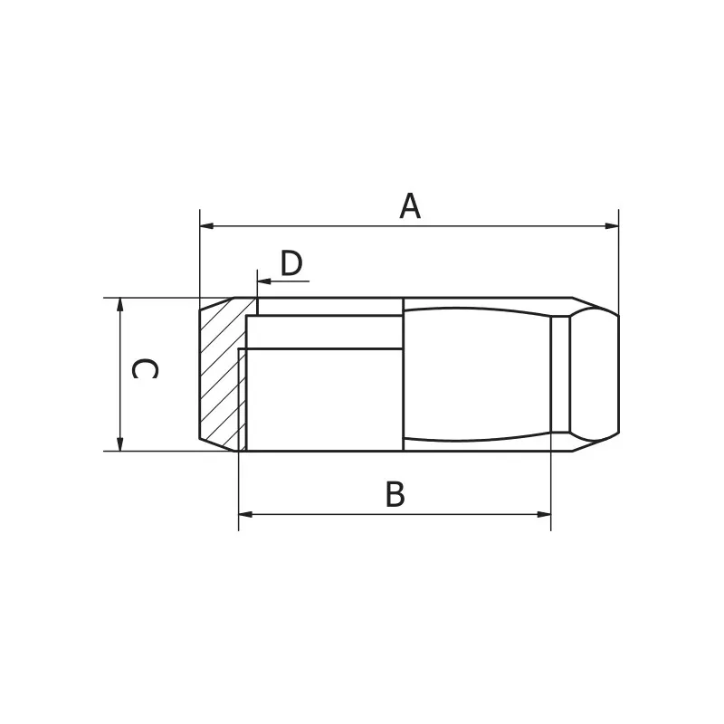 Hexagonal nut IDF in stainless steel 304 for dairy connection - SOFRA INOX