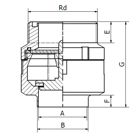 BW threaded SMS valve, threaded 316L, faucet accessory - SOFRA INOX