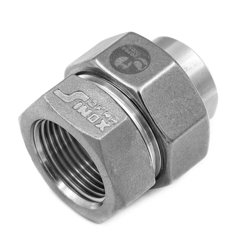 3 pieces Union Fitting - Female Female - Octogonal nut - Gas thread ...