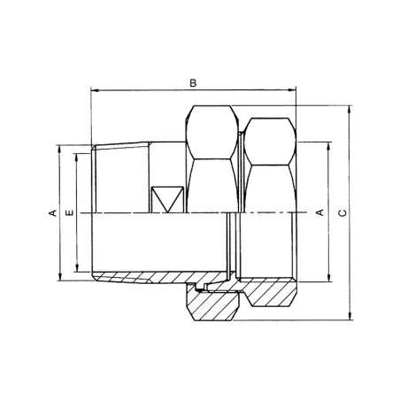 Union Fitting - Male Female - Hexagonal nut - NPT thread - AL Series ...