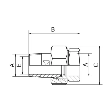 Double seal union - Male Female - Octagonal nut - NPT thread - T06N ...