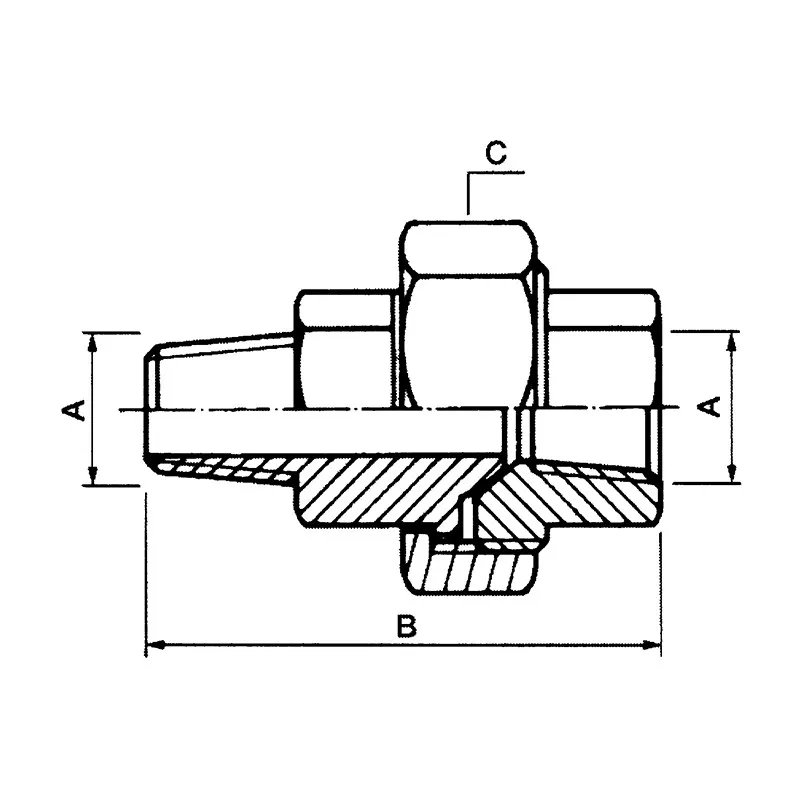 Union fitting 3000 LBS - Male female - NPT thread - 316L - SOFRA INOX