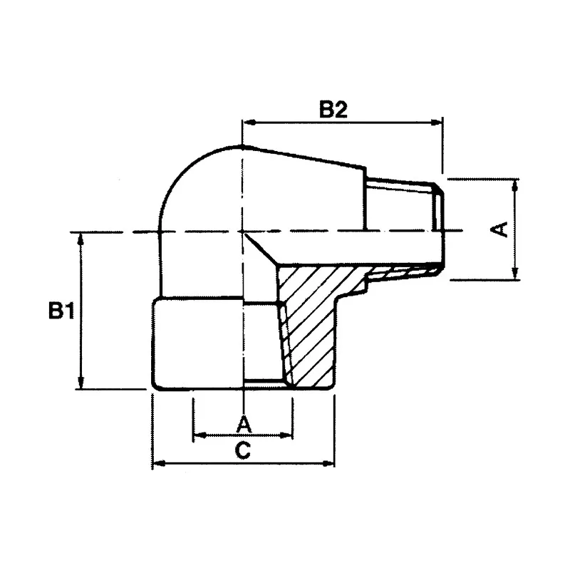 Elbow 90° male-female - NPT thread - 316L - Piping accessory 3000 ...
