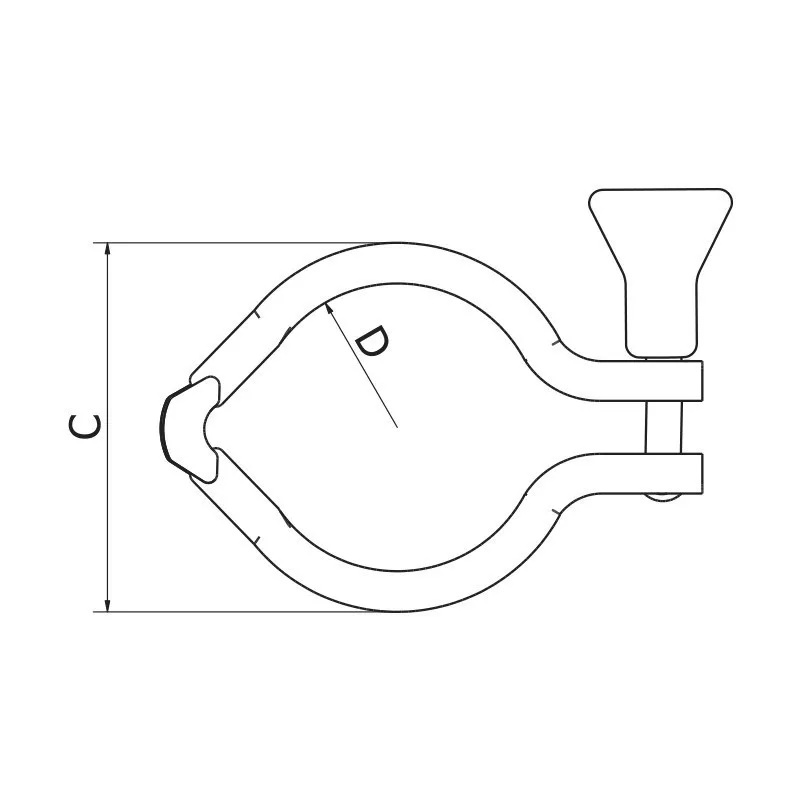 Standard ISO clamp in stainless steel 304 (1.4301) with blind nut ...