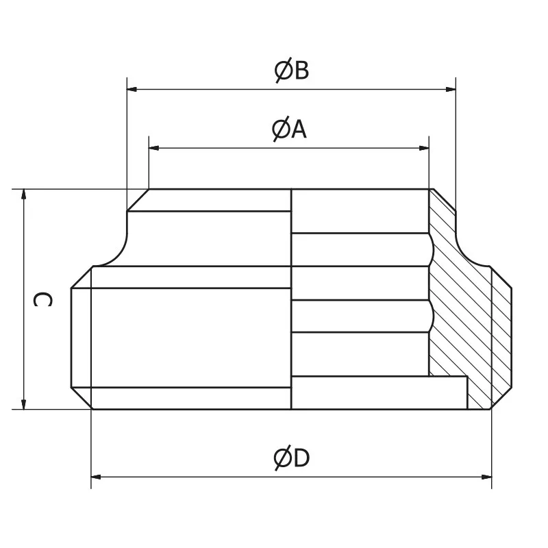 SMS 1145 expanding threaded part for food industry - SOFRA INOX