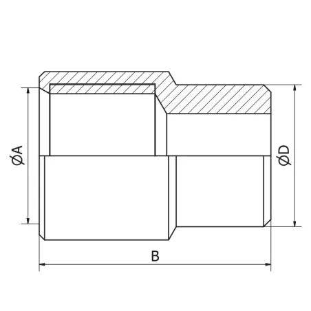 Welding boss 316L - NPT thread - EN 10272 - SOFRA-INOX