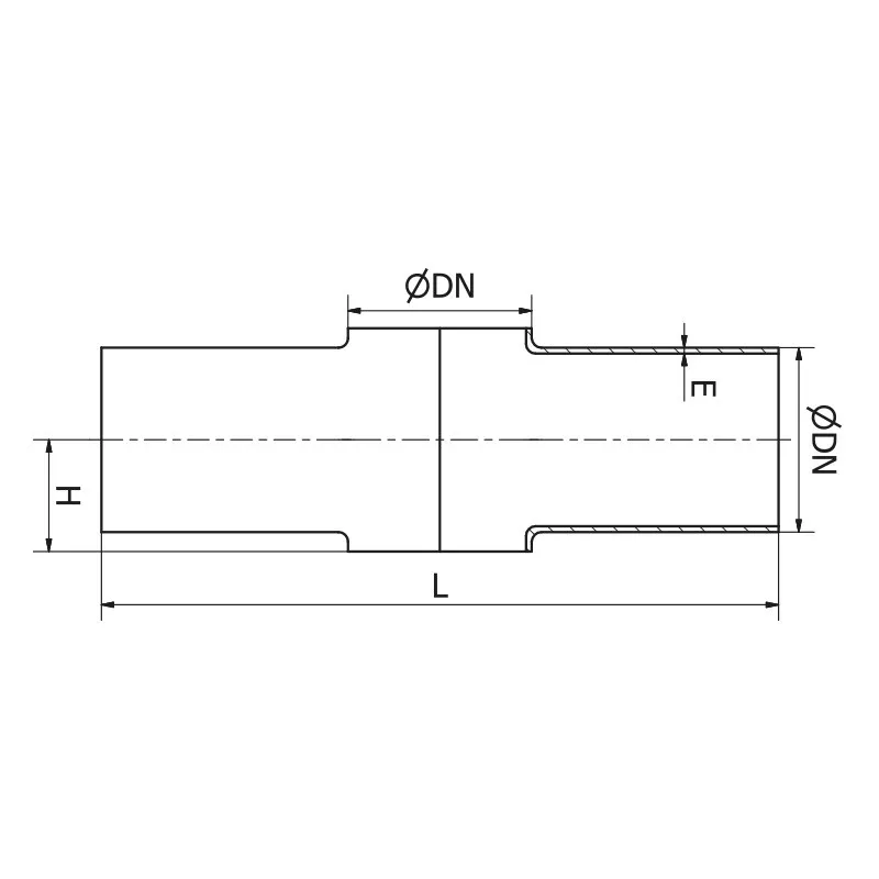 SMS extruded cross - 316L stainless steel - SOFRA INOX