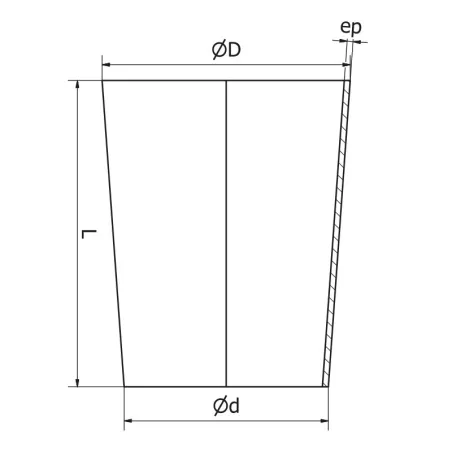 Welding concentric reducer DIN 11852 SPD - 316 stainless steel - SOFRA INOX