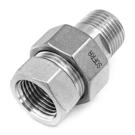 3 pieces Union Fitting - Male Female - Octogonal nut - Gas thread - M6L ...