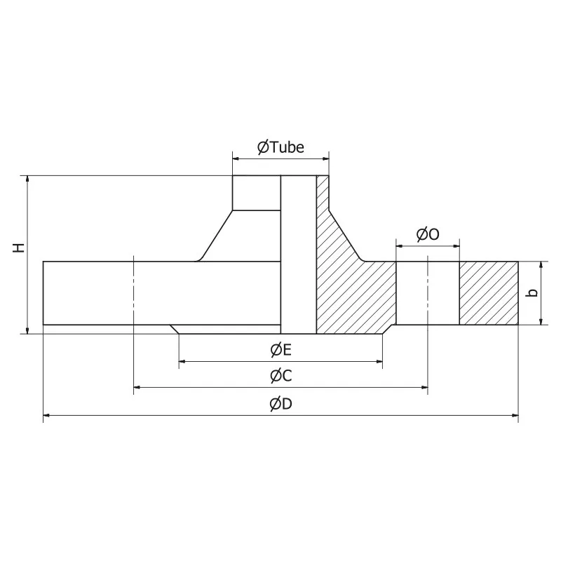 Welding neck flange - Type 11B - PN10/16 - 304L - SOFRA INOX