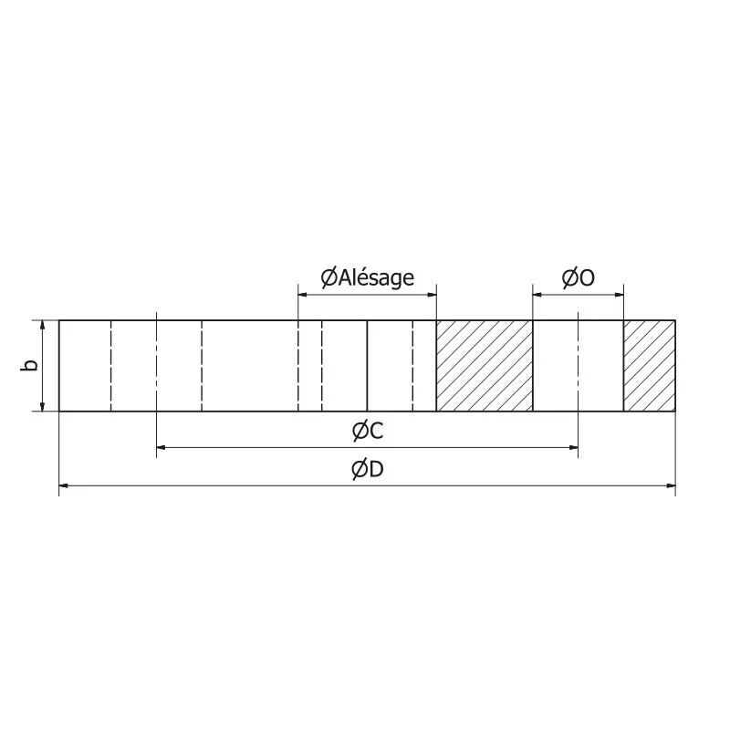 Type 01A metric welding flat flange - PN10/16 PN10 - 304L - SOFRA INOX