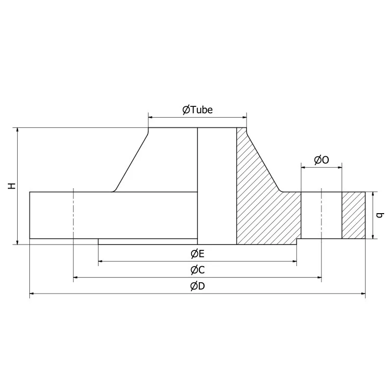 Welding neck flange - PN25/40 - Type 11B DIN 26350 - 316L - SOFRA INOX