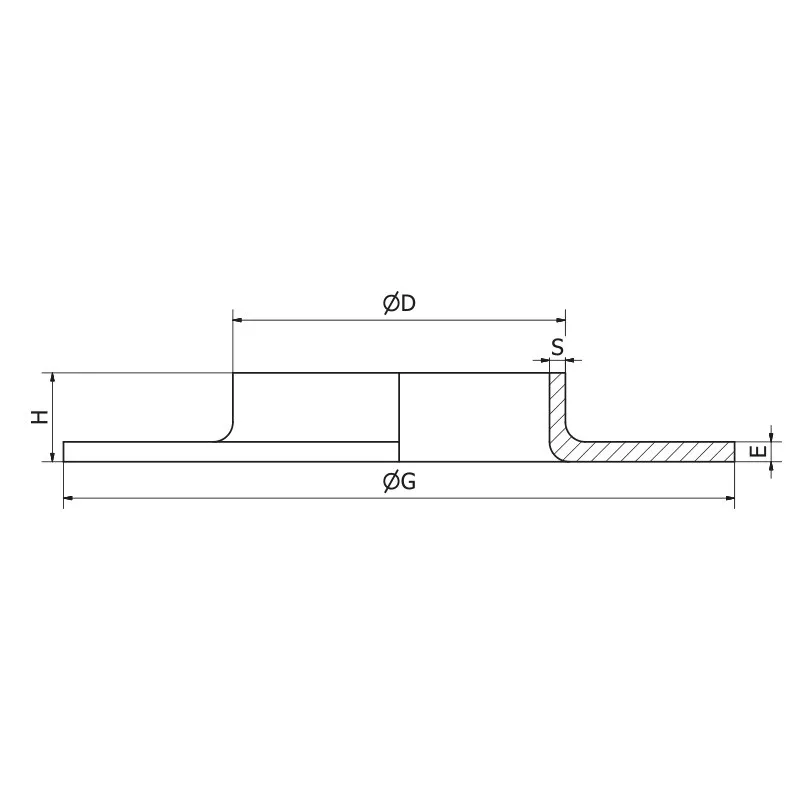 Thin ISO pressed collar - thickness 2mm - Type 33 - 316L - SOFRA INOX
