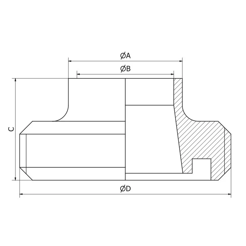 Threaded SMS welding liner for ISO pipe - SOFRA INOX