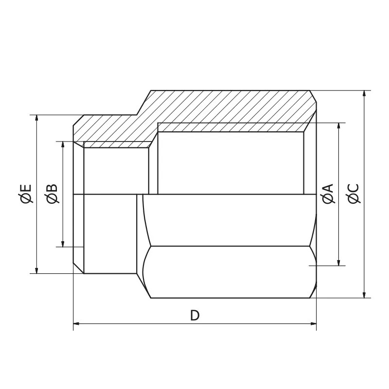 Réduction femelle-femelle à Filetage gaz - inox 316L - EN 10272 - SOFRA-INOX