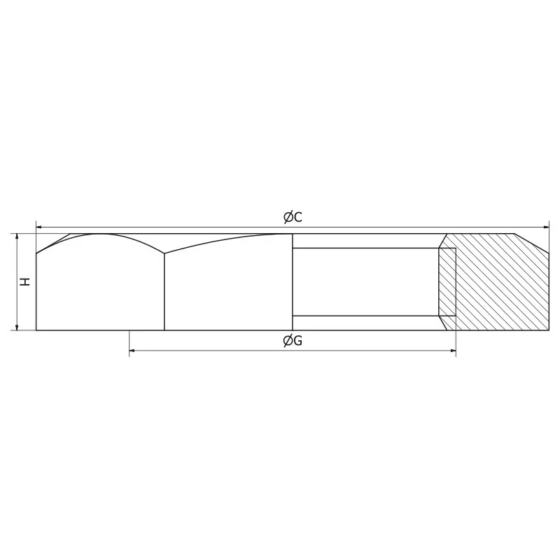 316L stainless steeel Gas Thread Hex Nut - Sofra Inox