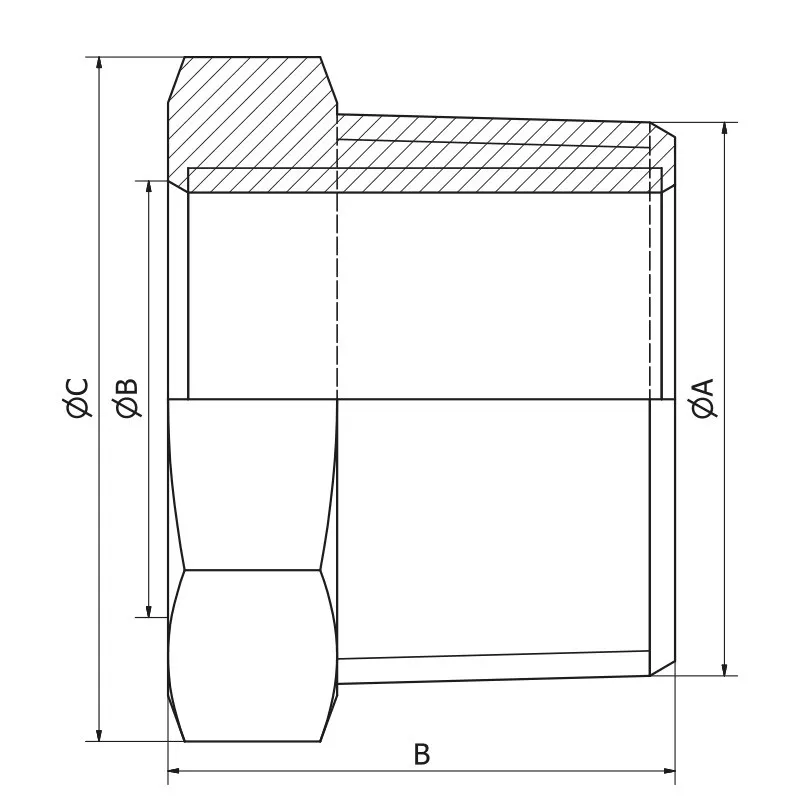 Female reduction with NPT thread - stainless steel 316L - EN 10272 ...