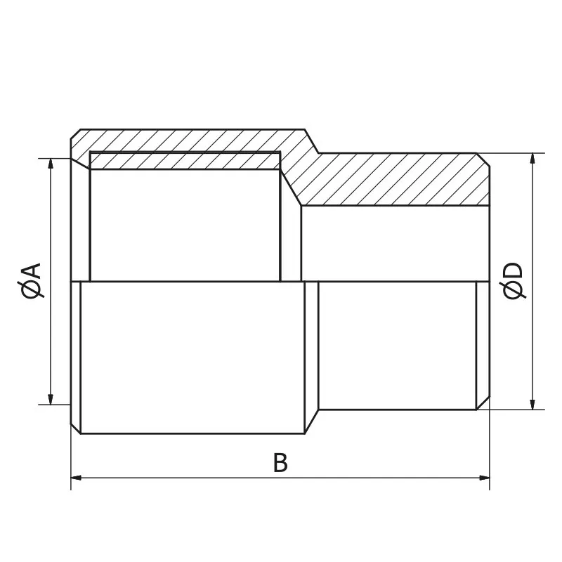 Welding boss 316L - Gas thread - EN 10272 - SOFRA-INOX