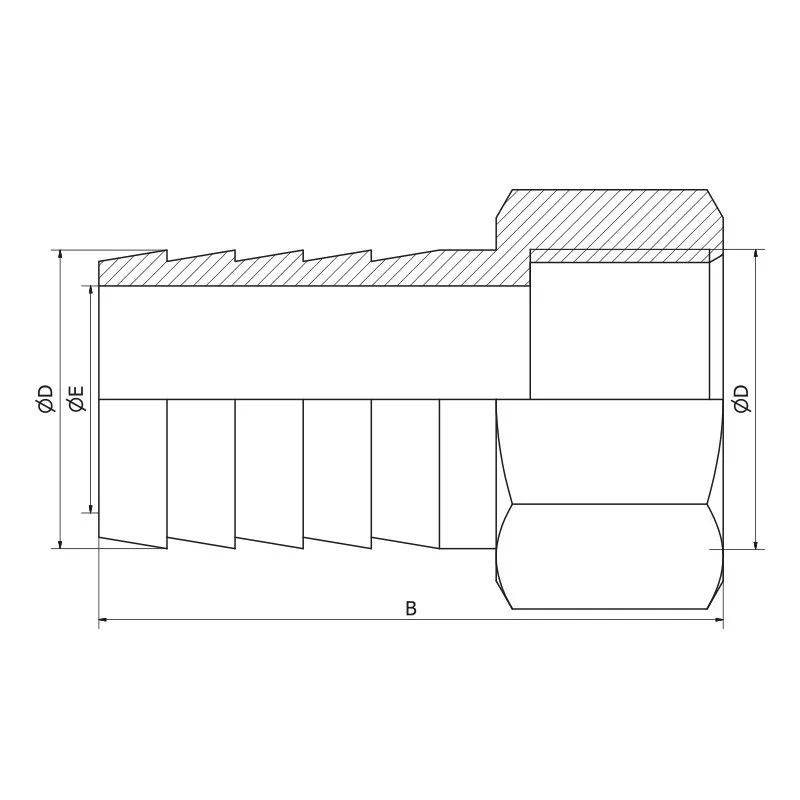 Grooved female plug with gas thread in stainless steel 316L - EN 10272 ...