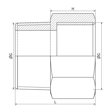 Adaptor male female - gas thread - 316L - EN 10272 - SOFRA INOX