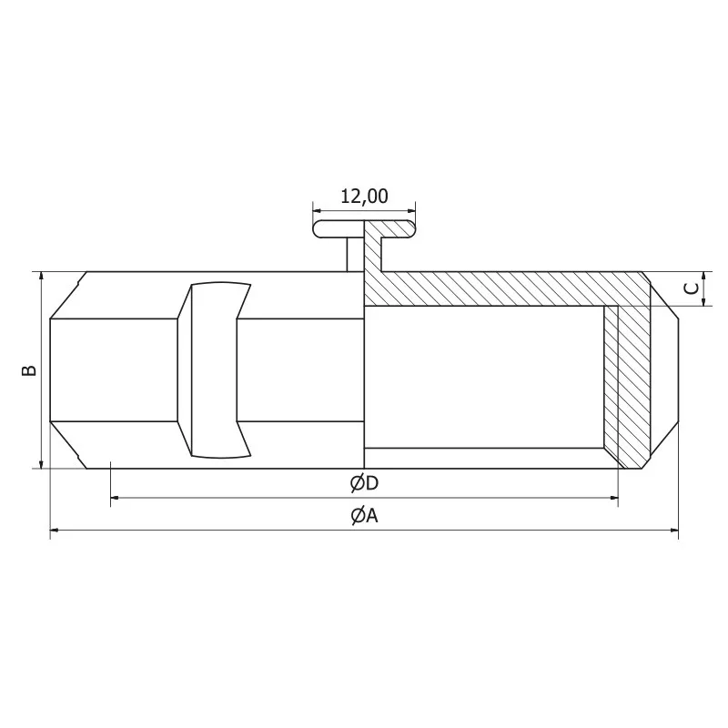 SMS HD 1000 plastic blank nut with nipple for food industry - SOFRA INOX