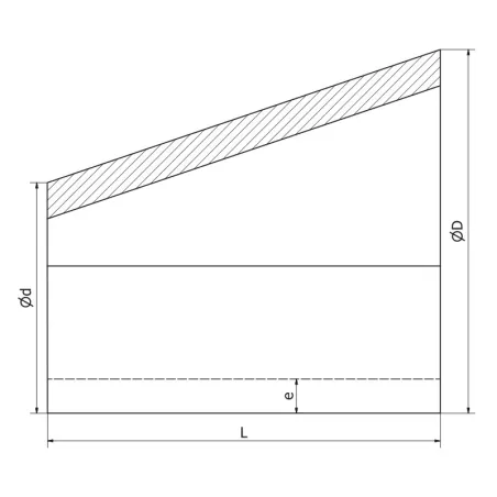 Welded eccentric ISO rolled reduction 2 mm in stainless steel 304L ...