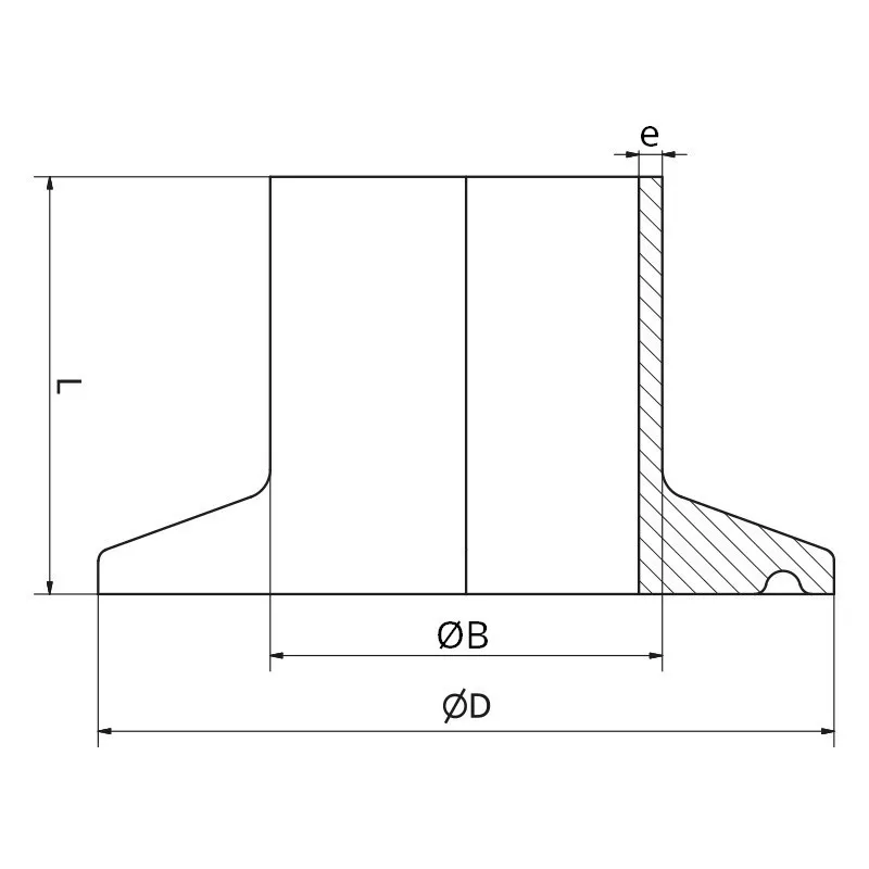 ISO 28.6mm/35mm long clamp ferrule machined in 316L /1.4404 DESP ...