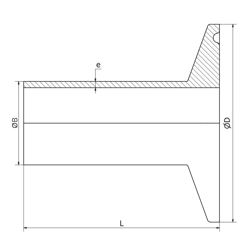 Long clamp ISO 50mm in stainless steel 316L/1.4404 DESP : SOFRA INOX