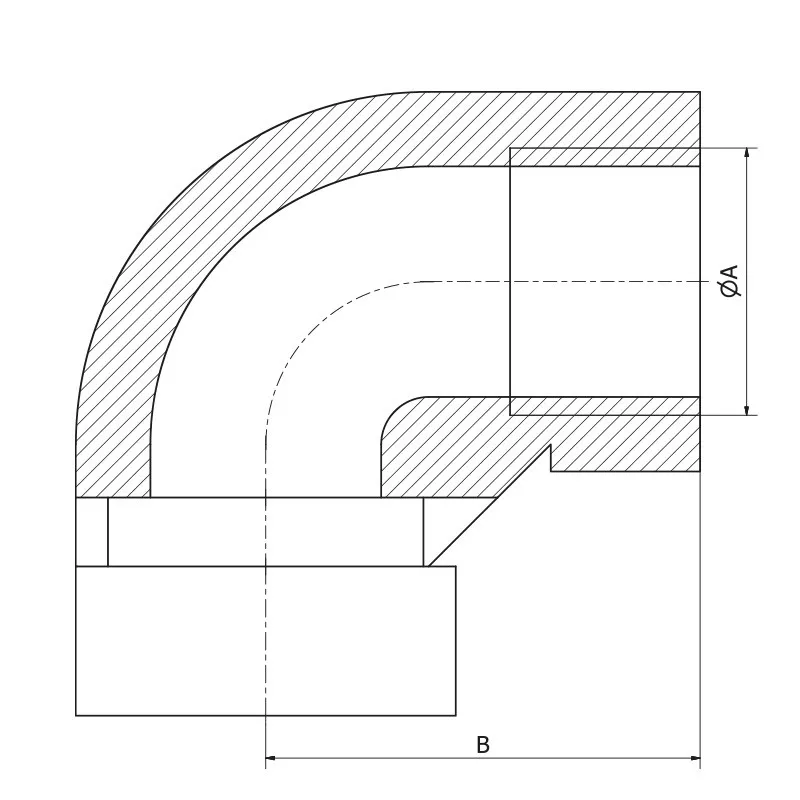 Elbow 90° female molded - Gas thread - stainless steel 316 - SOFRA-INOX