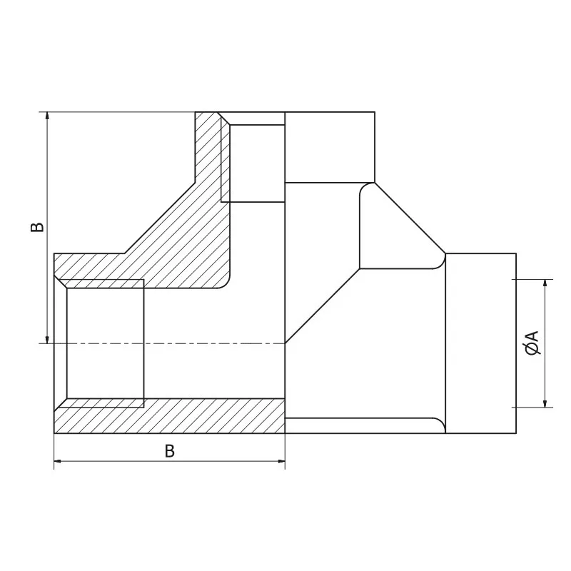 Molded female tee - NPT thread - 316 stainless steel piping accessory ...
