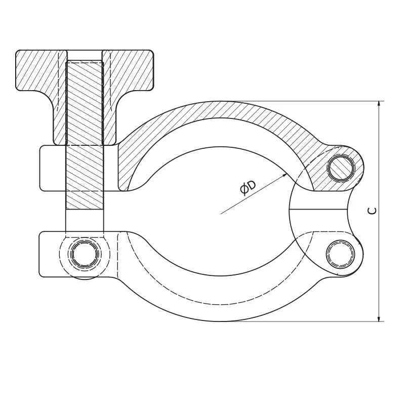 Collier pour raccord Clamp ASME-BPE - écrou standard - inox 304 : SOFRA ...