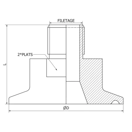 ISO male threaded ferrule in stainless steel 316L : SOFRA INOX