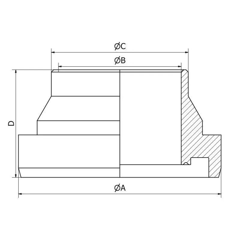 DIN 11864-1 form B short liner for SMS pipe - 316L - SOFRA INOX