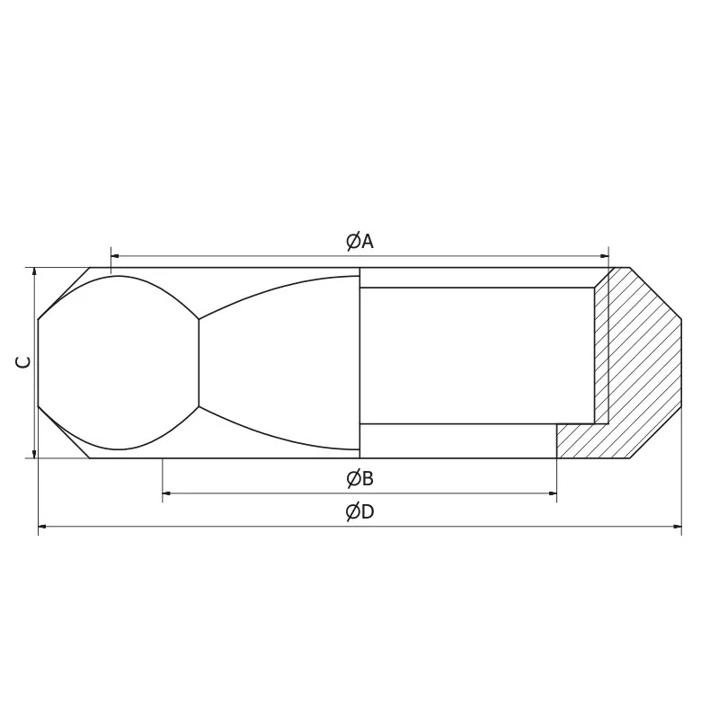 Hexagonal nut for RJT food fitting - SOFRA INOX