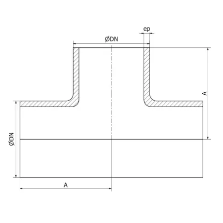 ISO tee without sleeve in stainless steel 316L Bio-Pharma standard ...