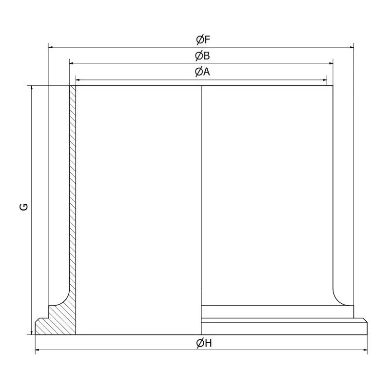 Long welding liner 316L standard SMS 1145, 100% French manufacturing ...