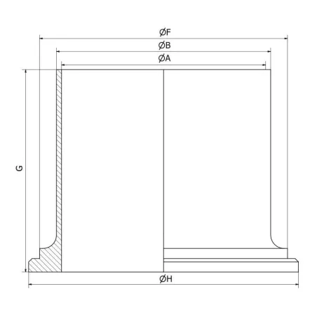 Long welding liner 316L standard SMS 1145, 100% French manufacturing ...