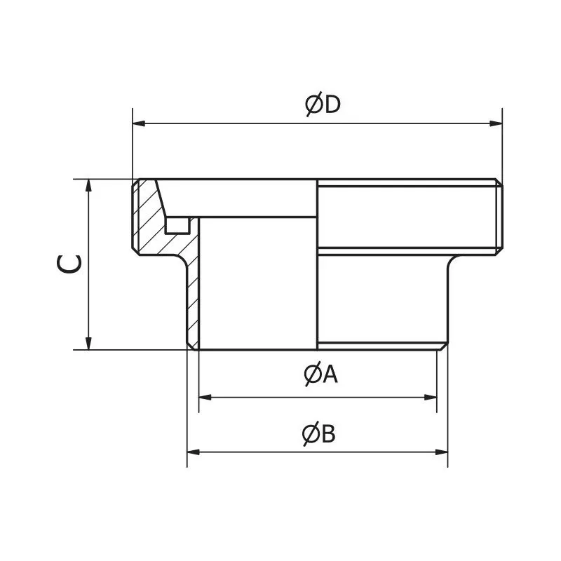 DIN 11851 threaded part with ISO outlet, 100% made in France - SOFRA INOX