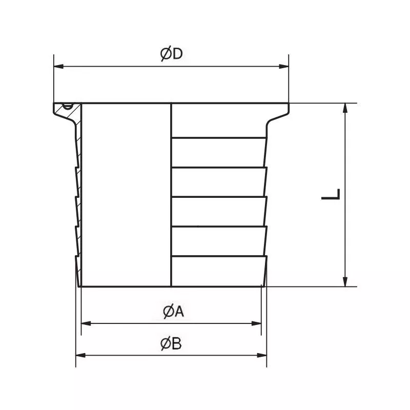 316L stainless steel grooved ferrule for SMS clamp fitting - SOFRA INOX
