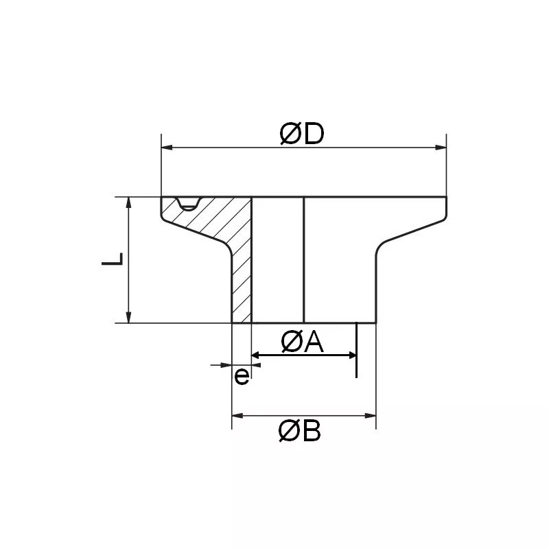 ISO mini Clamp ferrule - 316L stainless steel - SOFRA INOX