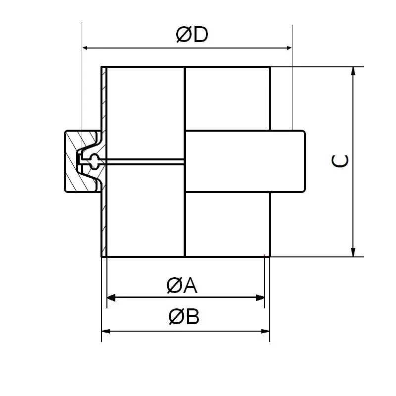 ISO Clamp complete fitting 28.6mm length - 316L/1.4404 DESP - SOFRA INOX