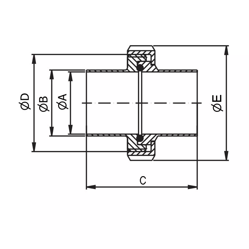 DIN 11864-1 form A complete fitting - 316L - SOFRA INOX