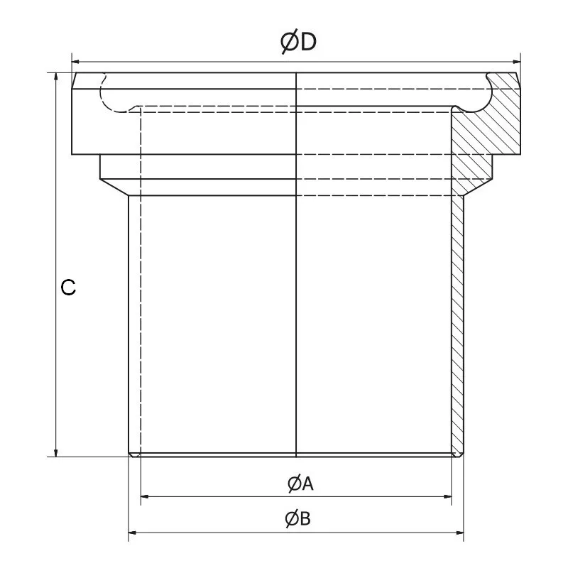 DIN 11864-2 form A long liner - 316L stainles steel - SOFRA INOX