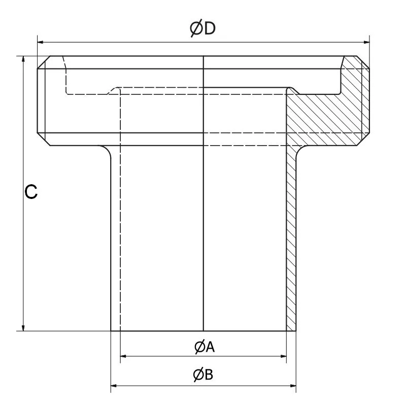 DIN 11864-1 Form A long threaded part - 316L - SOFRA INOX
