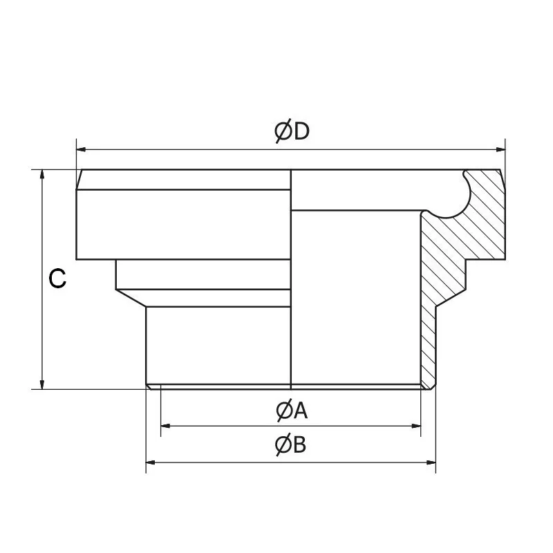 DIN 11853-1 form A short liner for ISO pipe - SOFRA INOX